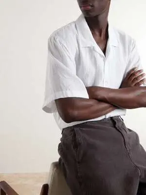 JAMES PERSE Convertible-collar Linen Shirt
