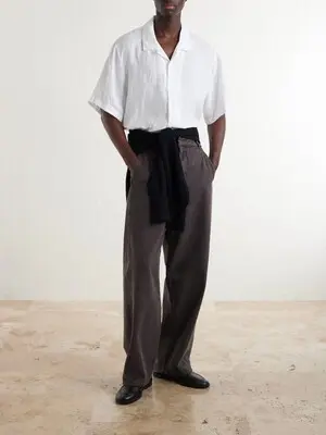 JAMES PERSE Convertible-collar Linen Shirt - White