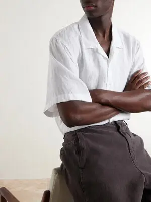 JAMES PERSE Convertible-collar Linen Shirt - White