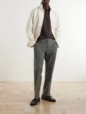 JAMES PERSE Slim-fit Stretch Cotton-blend Trousers