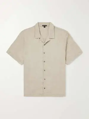JAMES PERSE Convertible-collar Linen Shirt - Beige