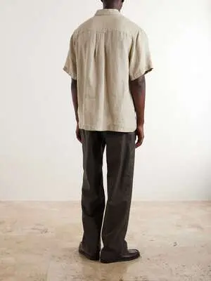 JAMES PERSE Convertible-collar Linen Shirt