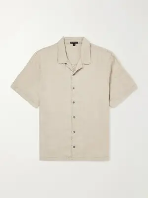 JAMES PERSE Convertible-collar Linen Shirt - Neutrals