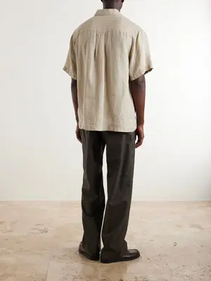 JAMES PERSE Convertible-collar Linen Shirt - Neutrals