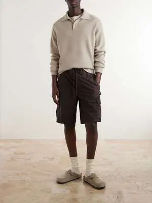 JAMES PERSE Straight-leg Stretch Cotton-poplin Shorts