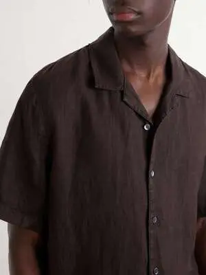 JAMES PERSE Convertible-collar Linen Shirt
