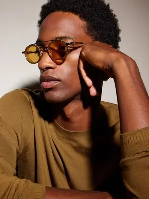 JACQUES MARIE MAGE Livingston Round Frame Sunglasses