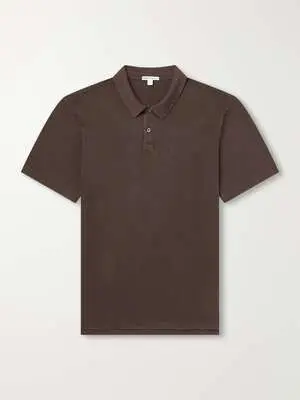 JAMES PERSE Supima Cotton-jersey Polo Shirt - Brown