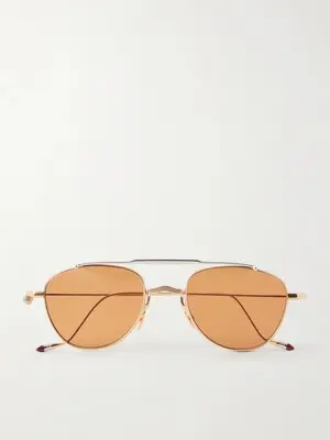 JACQUES MARIE MAGE Flynn Aviator Sunglasses - Gold