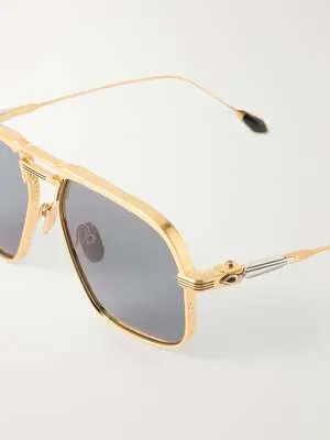 JACQUES MARIE MAGE Labarge Aviator-style Titanium Sunglasses