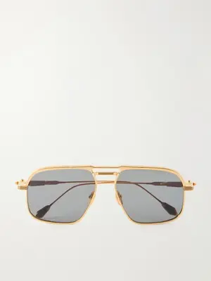 JACQUES MARIE MAGE Labarge Aviator-style Titanium Sunglasses - Gold