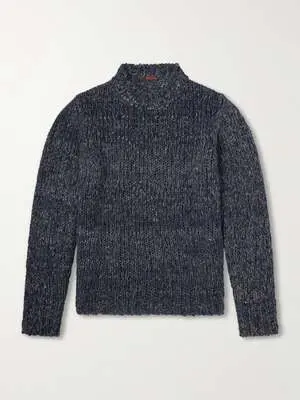 Barena Venezia Alpaca, Wool And Linen-blend Sweater - Navy