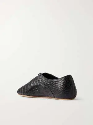 Celine Croc-effect Leather Oxford Shoes