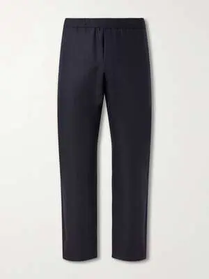 Barena Venezia Straight-leg Herringbone Virgin Wool Trousers - Navy