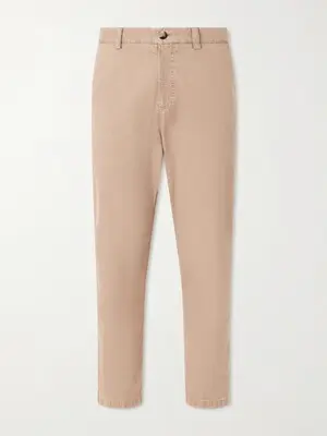 Brunello Cucinelli Straight-leg Cotton Trousers - Neutrals