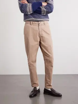 Brunello Cucinelli Straight-leg Cotton Trousers - Neutrals