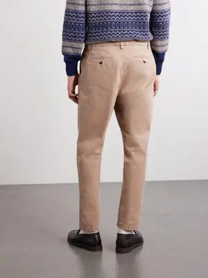Brunello Cucinelli Straight-leg Cotton Trousers - Neutrals