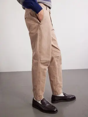 Brunello Cucinelli Straight-leg Cotton Trousers - Neutrals