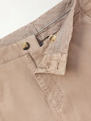 Brunello Cucinelli Straight-leg Cotton Trousers - Neutrals