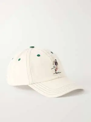 DRAKE'S Embroidered Cotton-twill Cap
