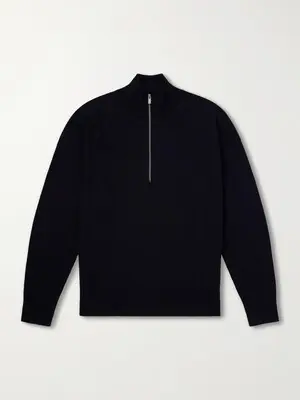 Barena Venezia Merino Wool Half-zip Sweater - Blue