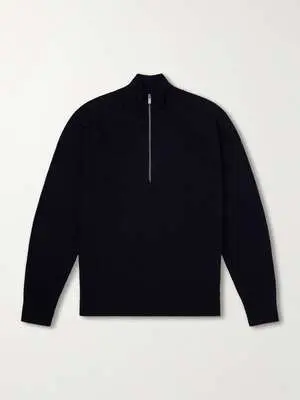 Barena Venezia Merino Wool Half-zip Sweater - Navy