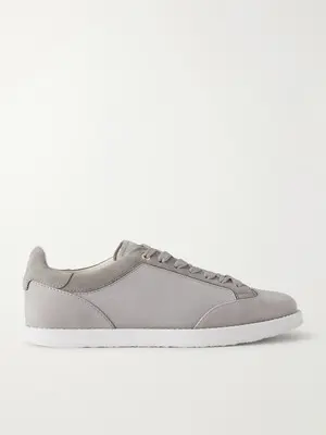 Brunello Cucinelli Waxed-suede Sneakers - Gray