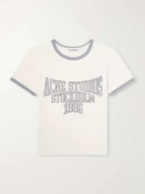 Acne Studios Logo-print Cotton-jersey T-shirt - Off-white