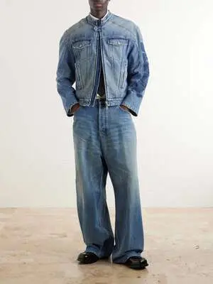 Balenciaga Denim Motorcycle Jacket