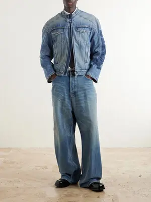 Balenciaga Denim Motorcycle Jacket