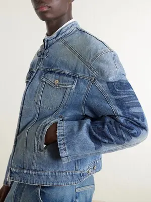 Balenciaga Denim Motorcycle Jacket