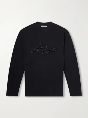 Acne Studios Logo-print Cotton-jersey T-shirt - Black