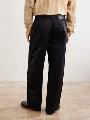 Acne Studios Straight-leg Pleated Cotton-satin Trousers