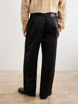 Acne Studios Straight-leg Pleated Cotton-satin Trousers