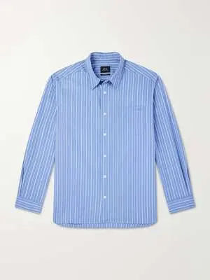 A.p.c. Malo Striped Cotton-poplin Shirt - Blue