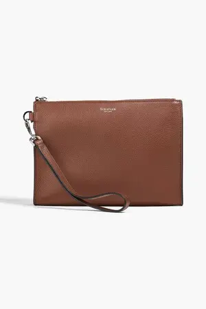 SERAPIAN Pebbledleather Pouch - Brown