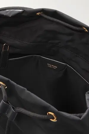 TOM FORD Leather-trimmed Logo-appliqué Nylon Backpack