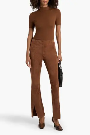 Theory Leenda Ribbed Merino Wool Turtleneck Top