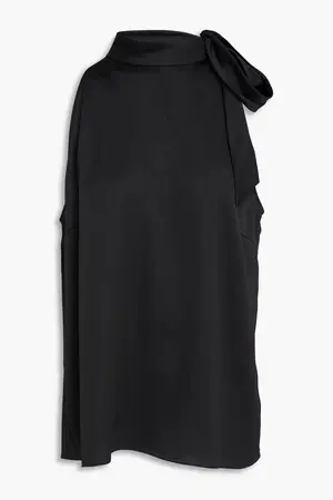 Theory Pussybow Crepe De Chine Top - Black