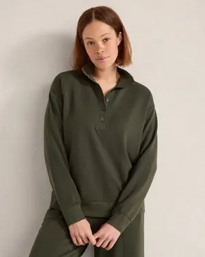 HAVEN WELL WITHIN Fleece Johnny Collar Henley - Forest