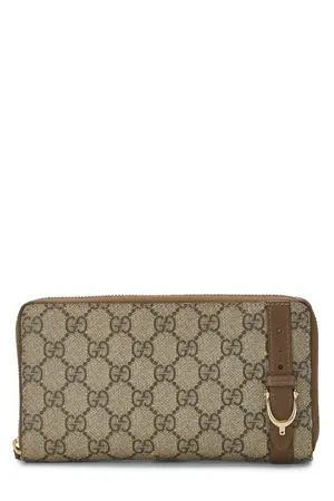 Gucci Gg Supreme Canvas Nice Zip Around Wallet