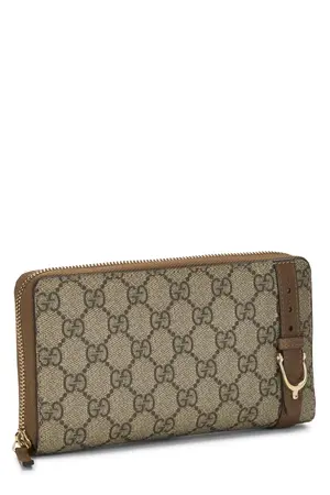 Gucci Gg Supreme Canvas Nice Zip Around Wallet