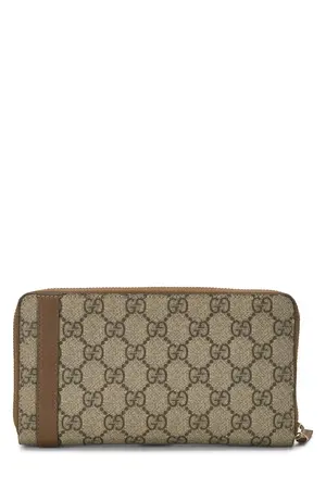 Gucci Gg Supreme Canvas Nice Zip Around Wallet