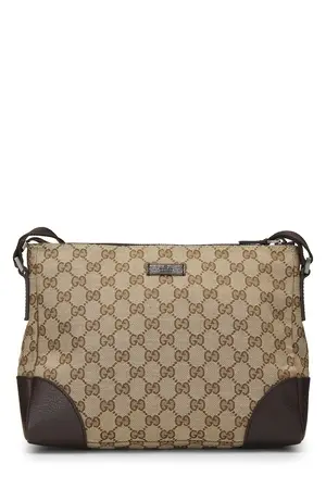 Gucci Gg Monogram Canvas Messenger Bag - Brown