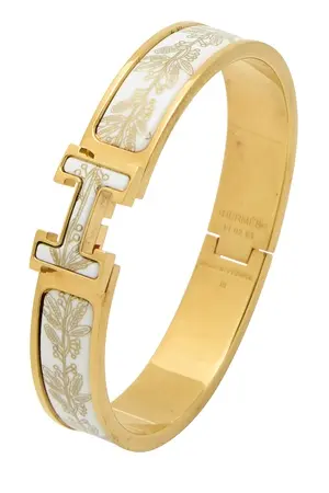 Hermès Enamel Clic-clac H Bracelet Pm - White