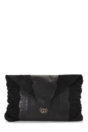 Chrome Hearts Leather Fleur-de-lis Clutch