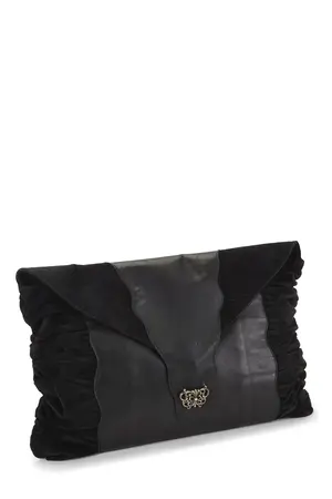 Chrome Hearts Leather Fleur-de-lis Clutch