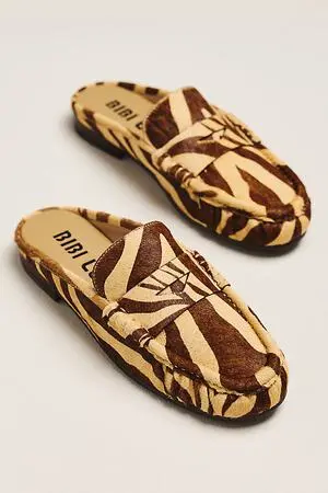BIBI LOU Loafer Mules - Zebra