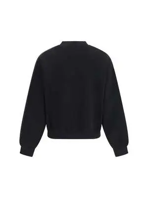 Moose Knuckles Mix Media Crewneck Sweater With Metallic Logo Detail