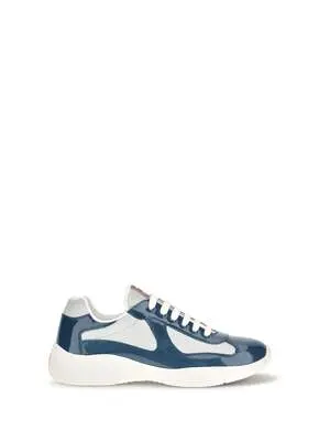 Prada America’s Cup Sneakers In Patent Leather And Technical Fabric - Blue